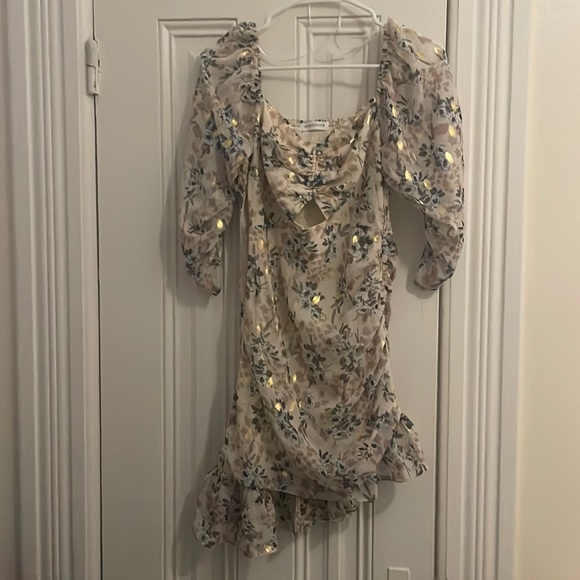 honeycloth | Dresses | Cream Colored Cocktail Dress With Gold Detailing ...